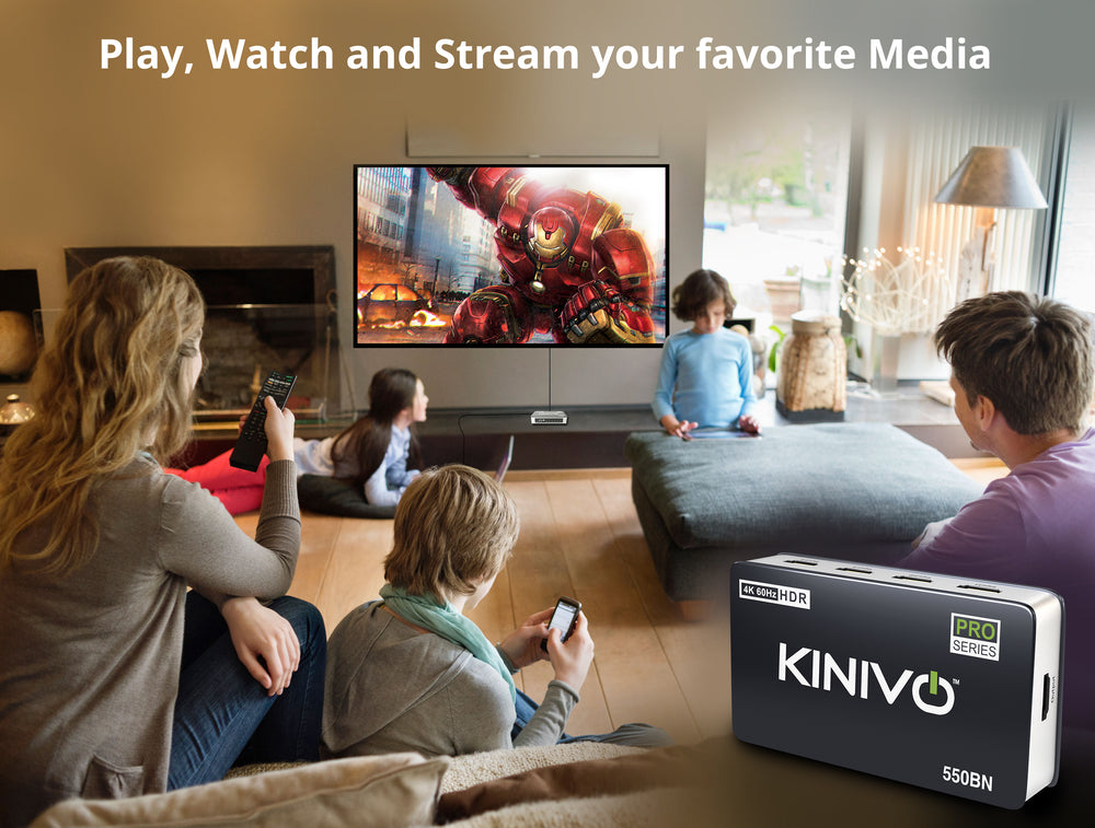 Kinivo HDMI Switch 4K HDR 550BN (5 in 1 Out, 4K 60Hz HDR, HDMI 2.0, Hi