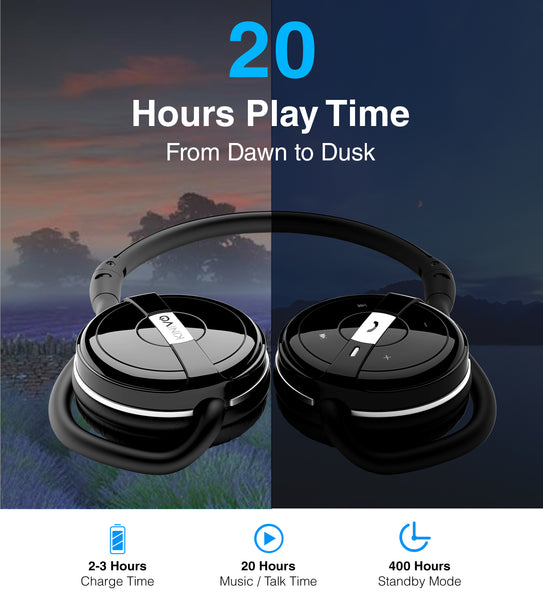 Kinivo BTH240 Bluetooth Headphones (Black, On-Ear, Wireless Music, Han