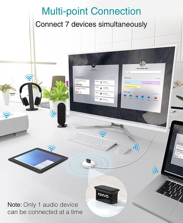 Kinivo USB Bluetooth Adapter for PC BTD500 (BT 5.0, Wireless Dongle Re